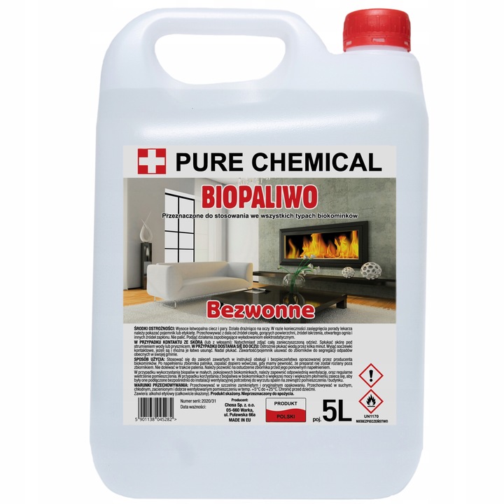 Bioetanol Premium, Chosa, 5 L, Minimum 96% Alcool, Combustibil Ecologic ...