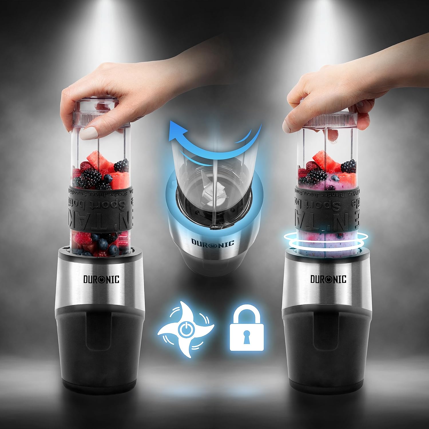 Blender Duronic BL520, Mini aparat de smoothie, 500 W, mixer cu sticla ...