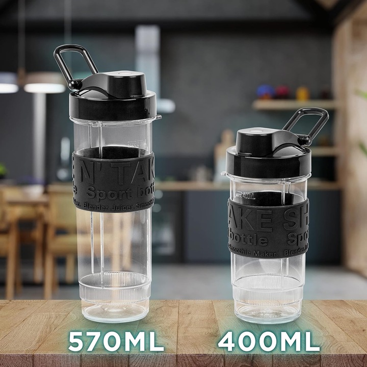 Blender Duronic BL520, Mini aparat de smoothie, 500 W, mixer cu sticla ...