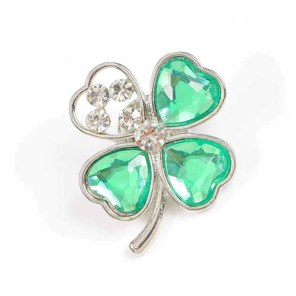 Brosa martisor trifoi argintiu cu pietre verzi, Meli Melo Paris - eMAG.ro