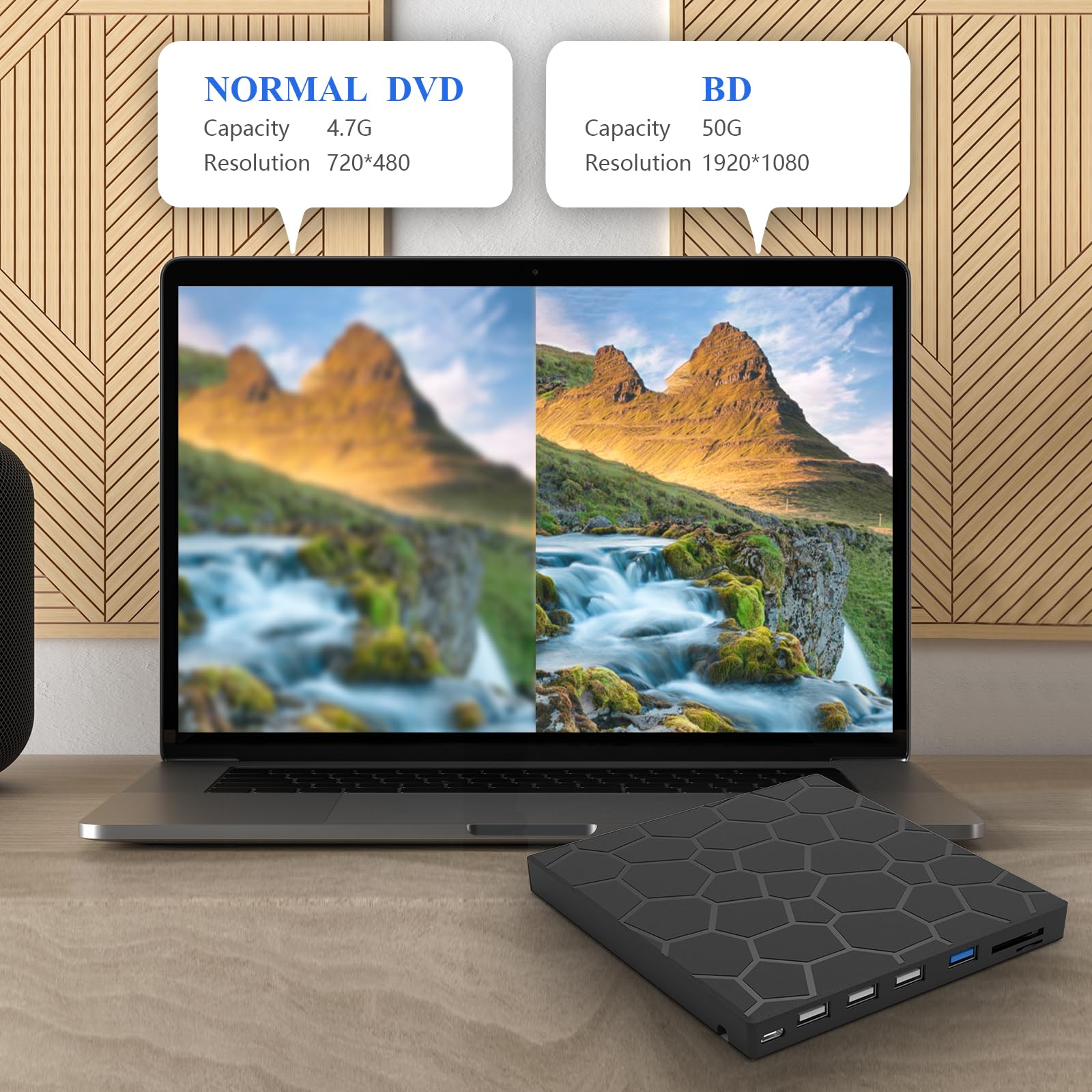 Unitate optica externa, 7 in 1, USB 3.0 Type-C, cititor/scriere DVD/BD ...