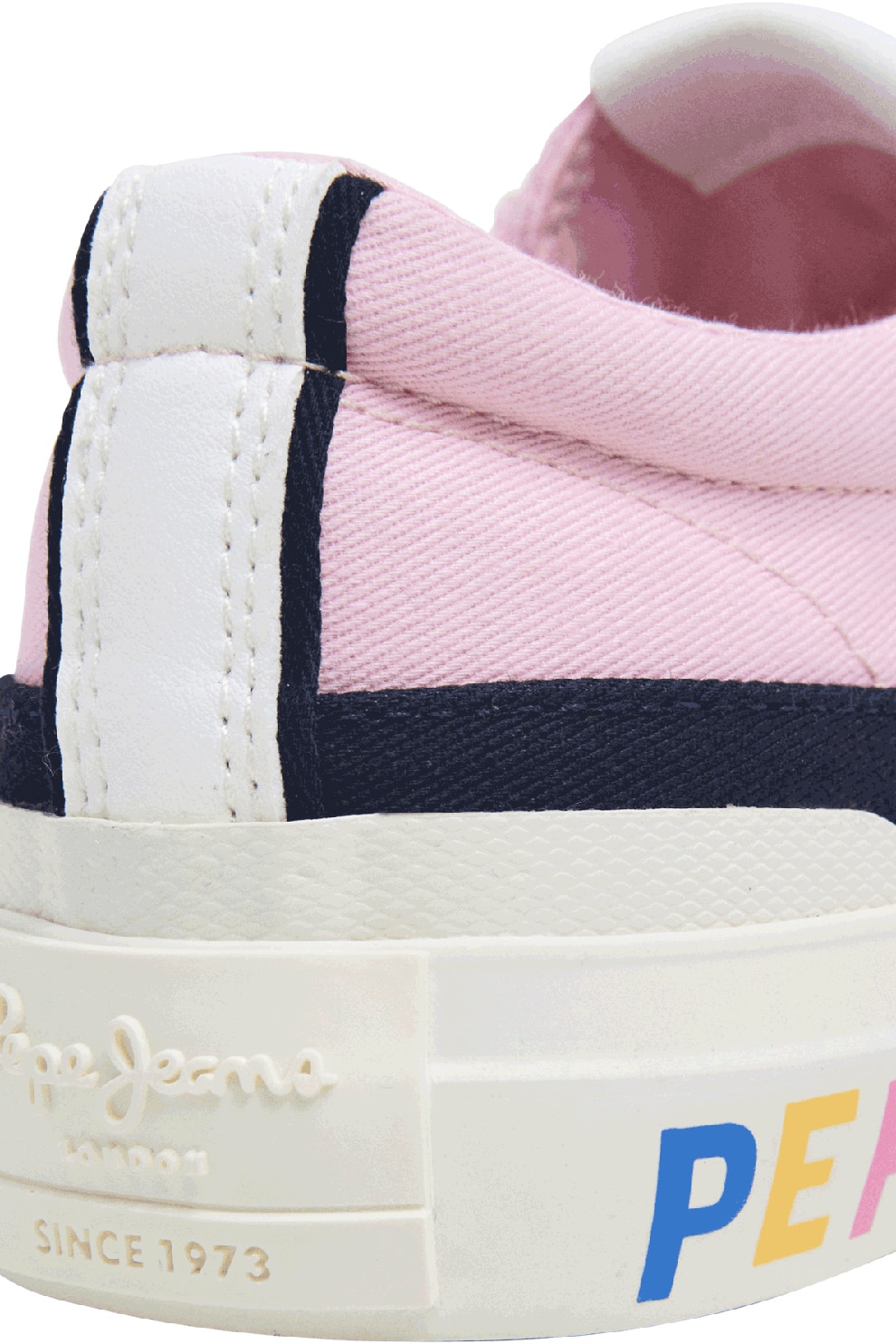 Pepe Jeans London, Tenisi low-cut, Alb, Negru, Roz prafuit, 35 EU - eMAG.ro