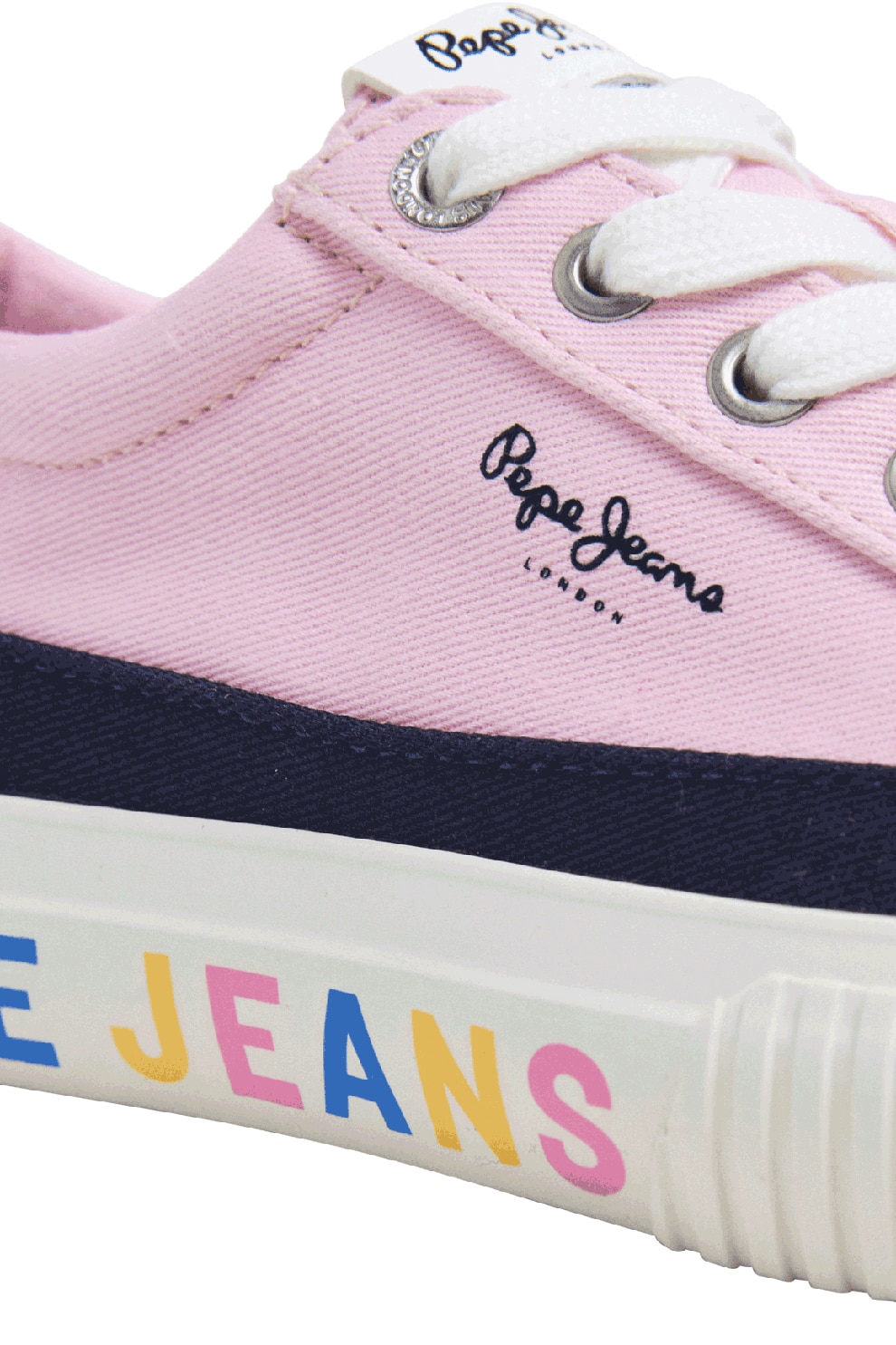 Pepe Jeans London, Tenisi low-cut, Alb, Negru, Roz prafuit, 35 EU - eMAG.ro