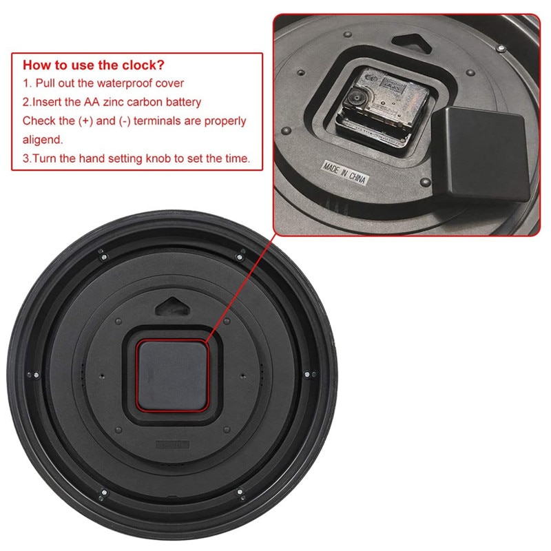 Ceas de perete, YISYNIM, 12 inch, termometru si higrometru, culoare ...