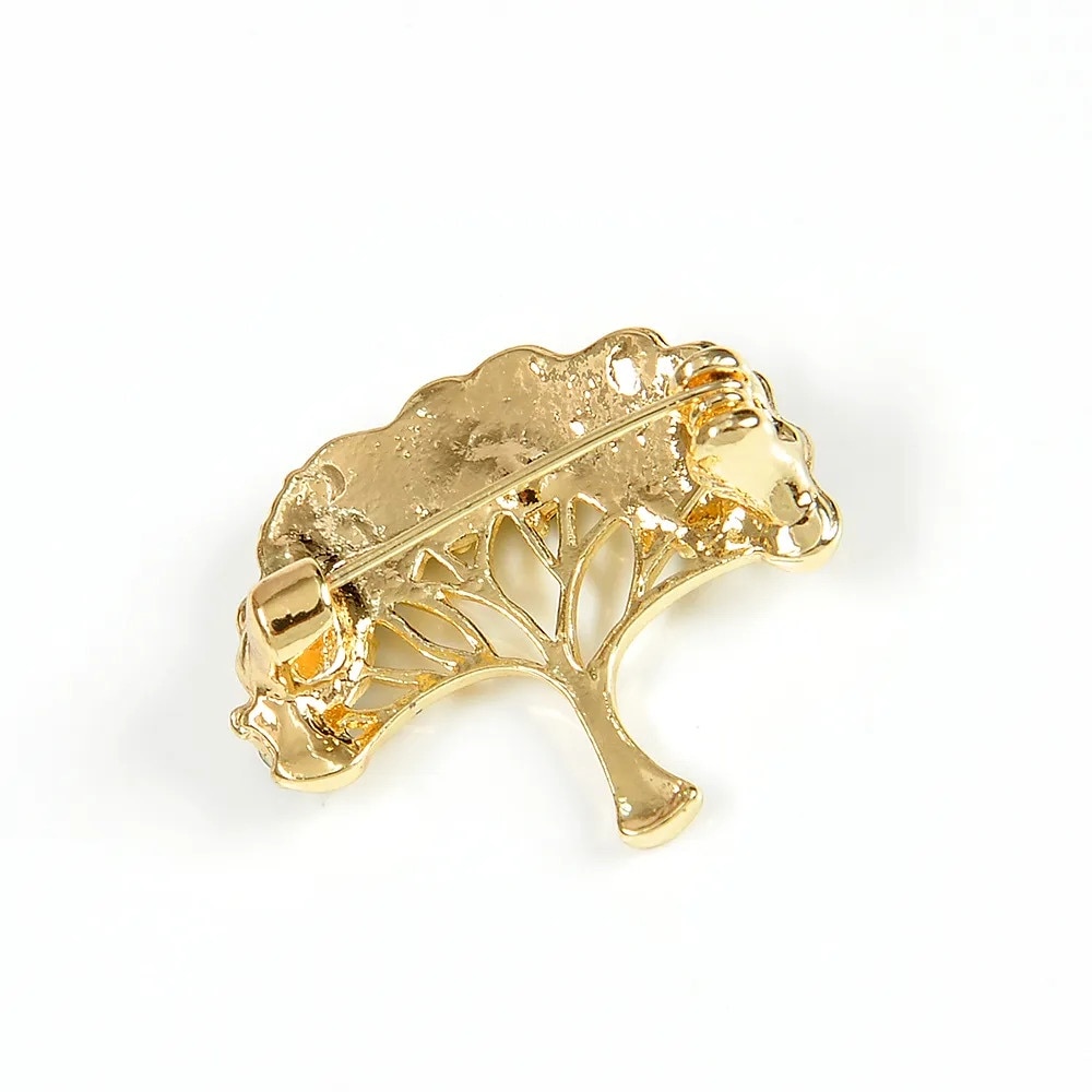 Brosa martisor Copacul Vietii auriu cu pietre, Meli Melo Paris - eMAG.ro