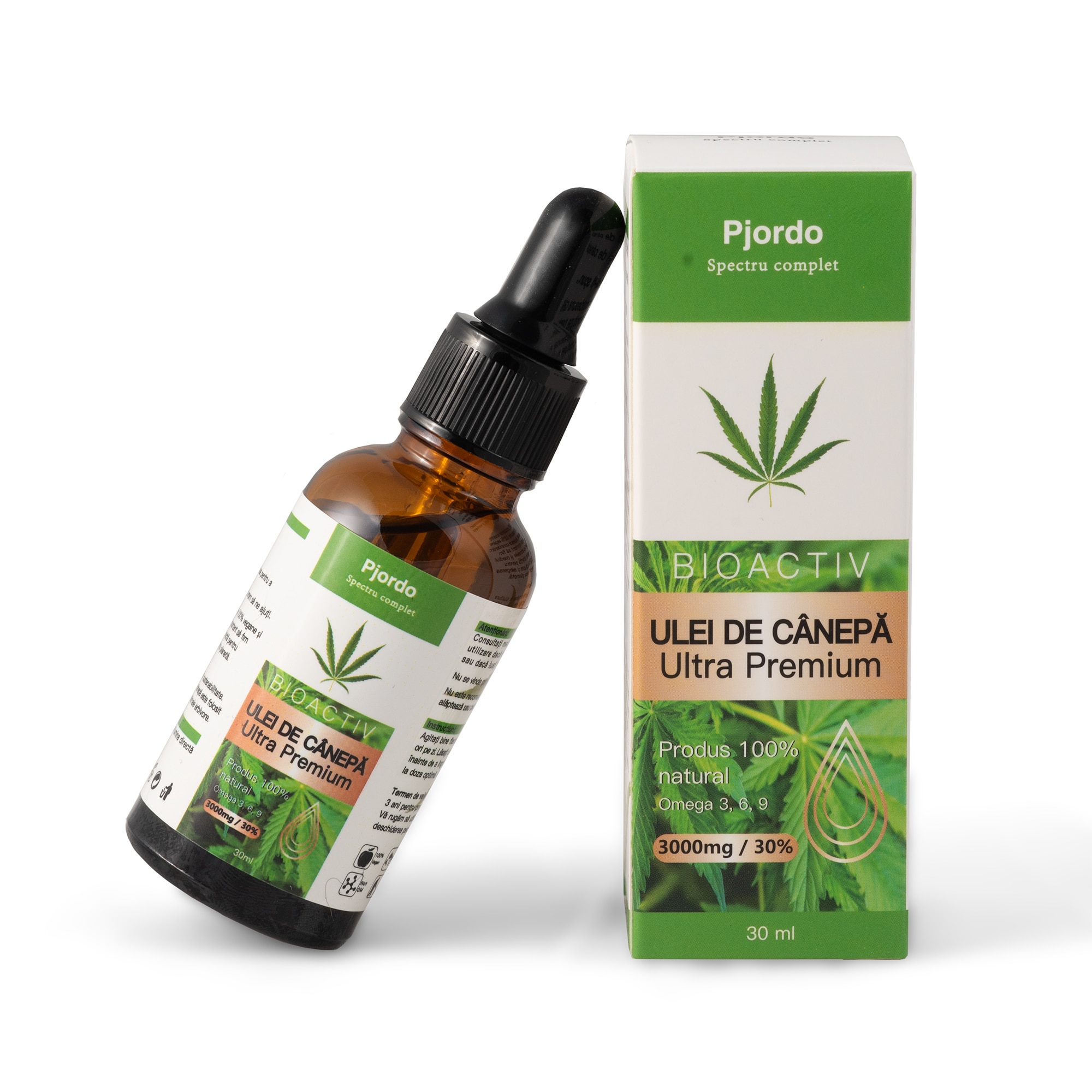 Ulei de Canepa CBD ULTRA PREMIUM 30% 3000mg, Full Spectrum, Pjordo,30 ...