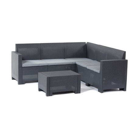 Set Mobilier Gradina ETNA - Coltar din Plastic cu Efect Ratan si Masuta ...