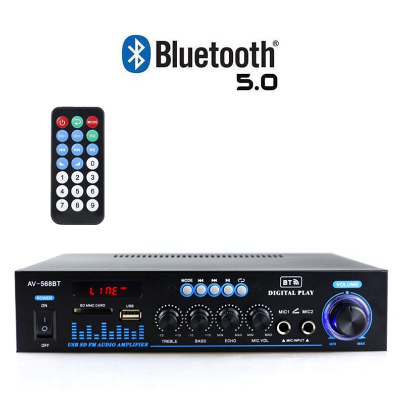 Hangszóró erősítő, teljesítmény 60WX2, HIFI hangminőség, Bluetooth ...