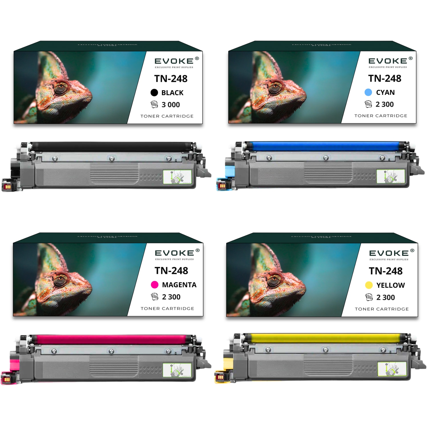 4x Toner cartus imprimanta Brother TN248 negru, cyan, magenta, galben ...