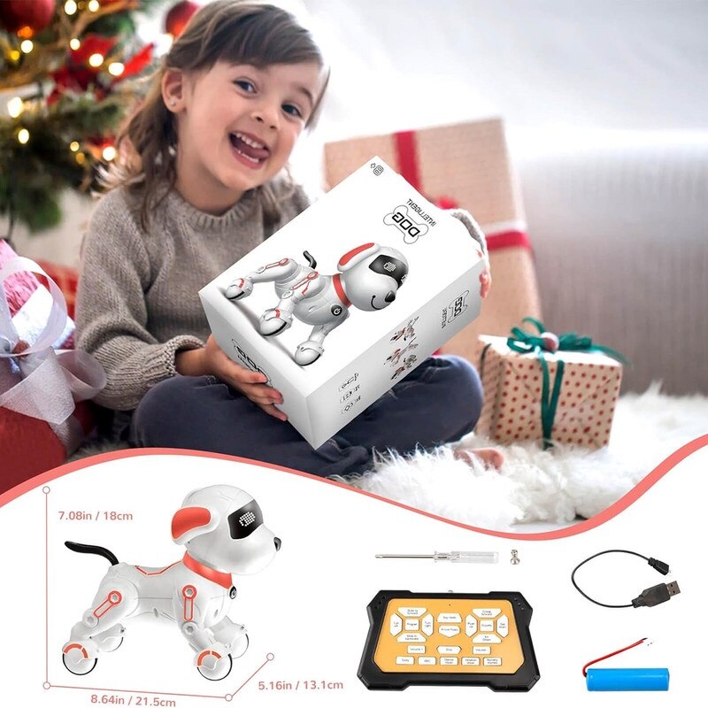 Robot inteligent cu telecomanda, caine robot electronic de companie ...