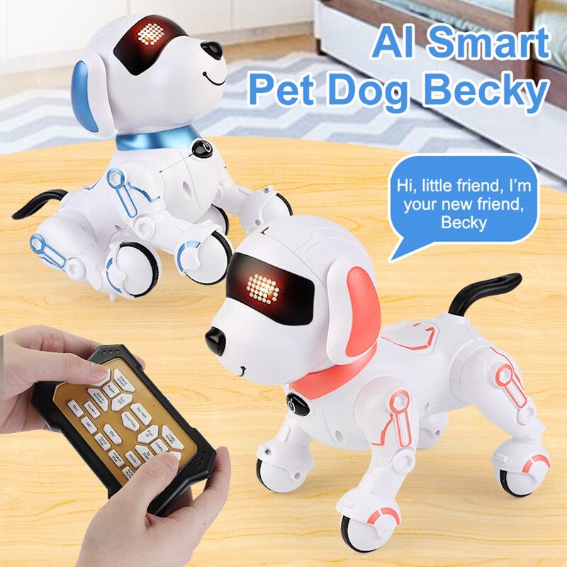 Robot inteligent cu telecomanda, caine robot electronic de companie ...