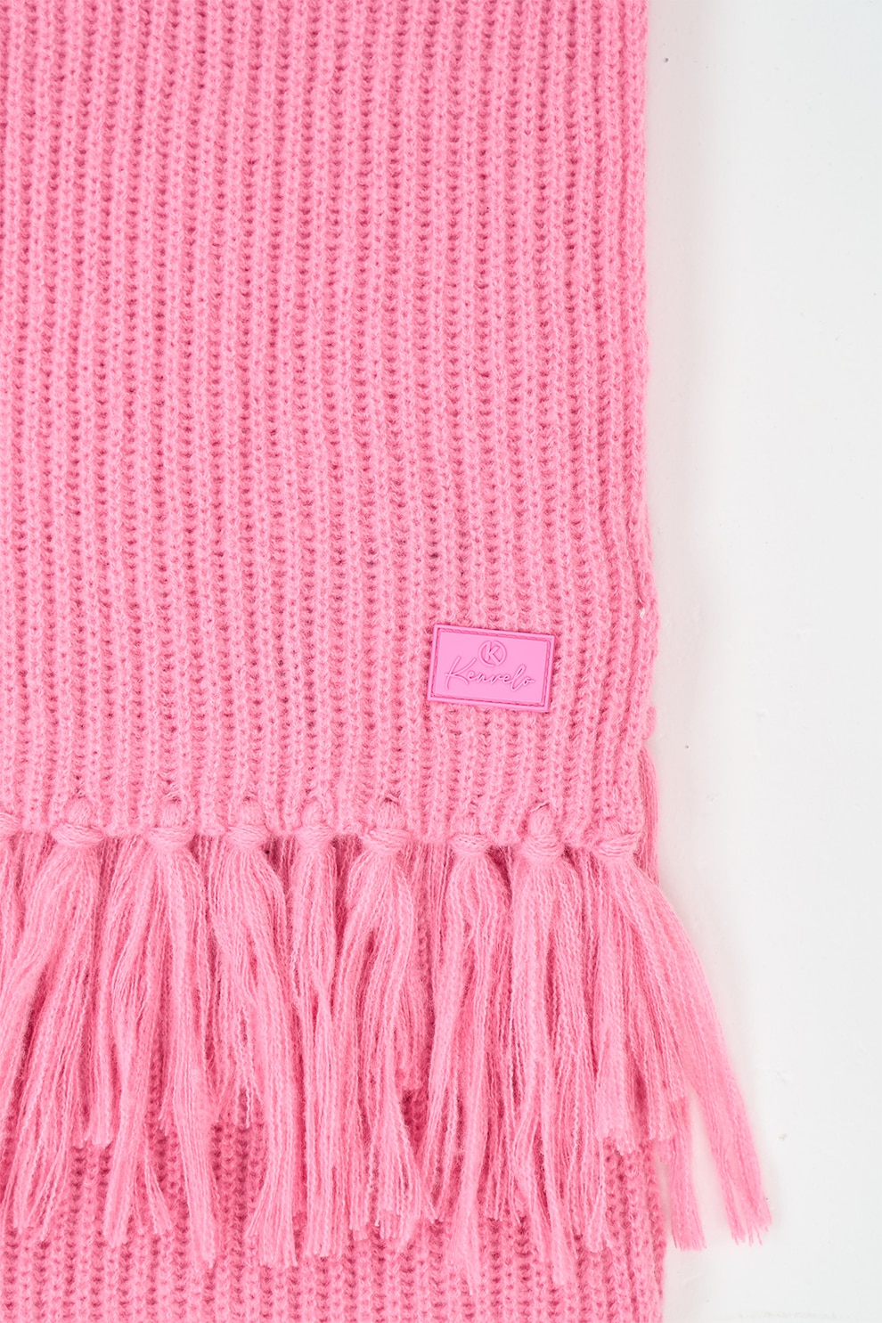 KVL by KENVELO, Fular uni cu franjuri, Roz pastel - eMAG.ro