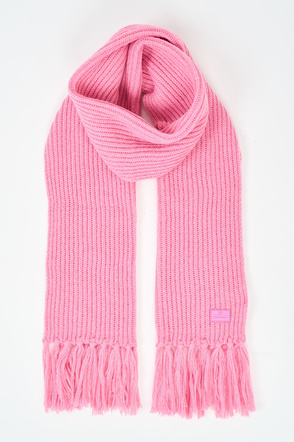 KVL by KENVELO, Fular uni cu franjuri, Roz pastel - eMAG.ro