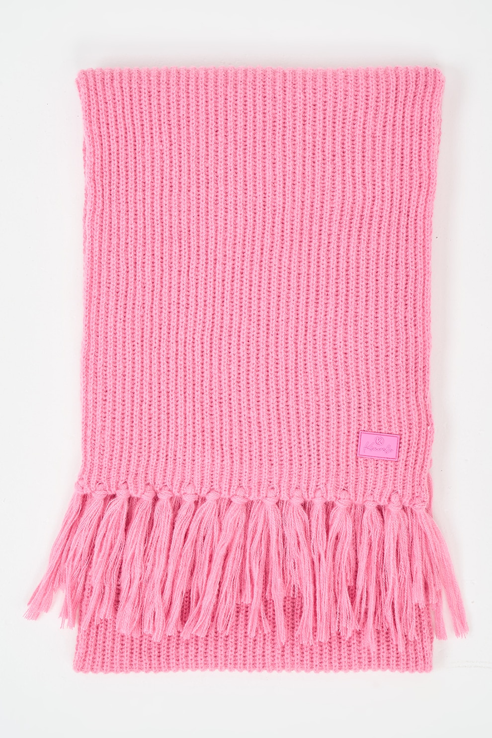 KVL by KENVELO, Fular uni cu franjuri, Roz pastel - eMAG.ro