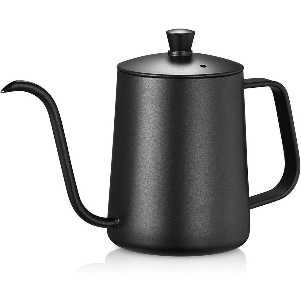 Caldare pentru cafea cu gat lung, 600ml, inox 304, neagra, pentru ...
