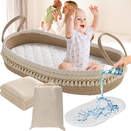 Cos de infasat pentru bebelusi, Puepoul, cu perna moale si perna ...