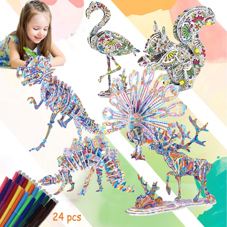 Set puzzle 3D educational si interactiv, Puepoul, pentru copii si ...