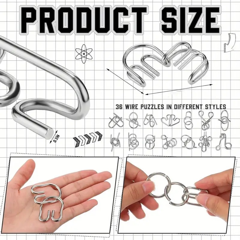 Jocuri de Inteligenta, Set Puzzle Metalic Active Minds – 8 Jocuri ...