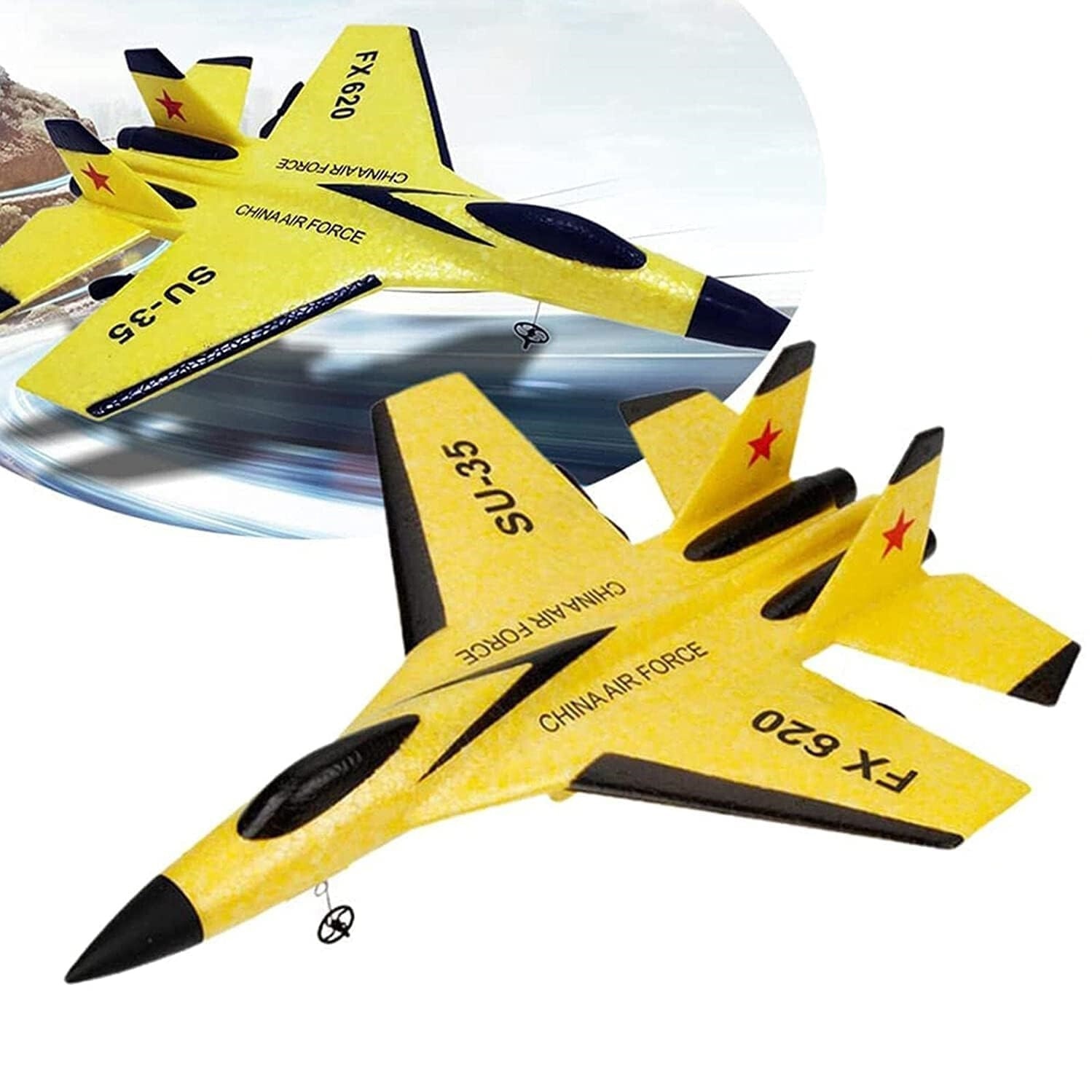Avion RC Dussdote, model de avion de vanatoare Su-35, cu telecomanda si ...