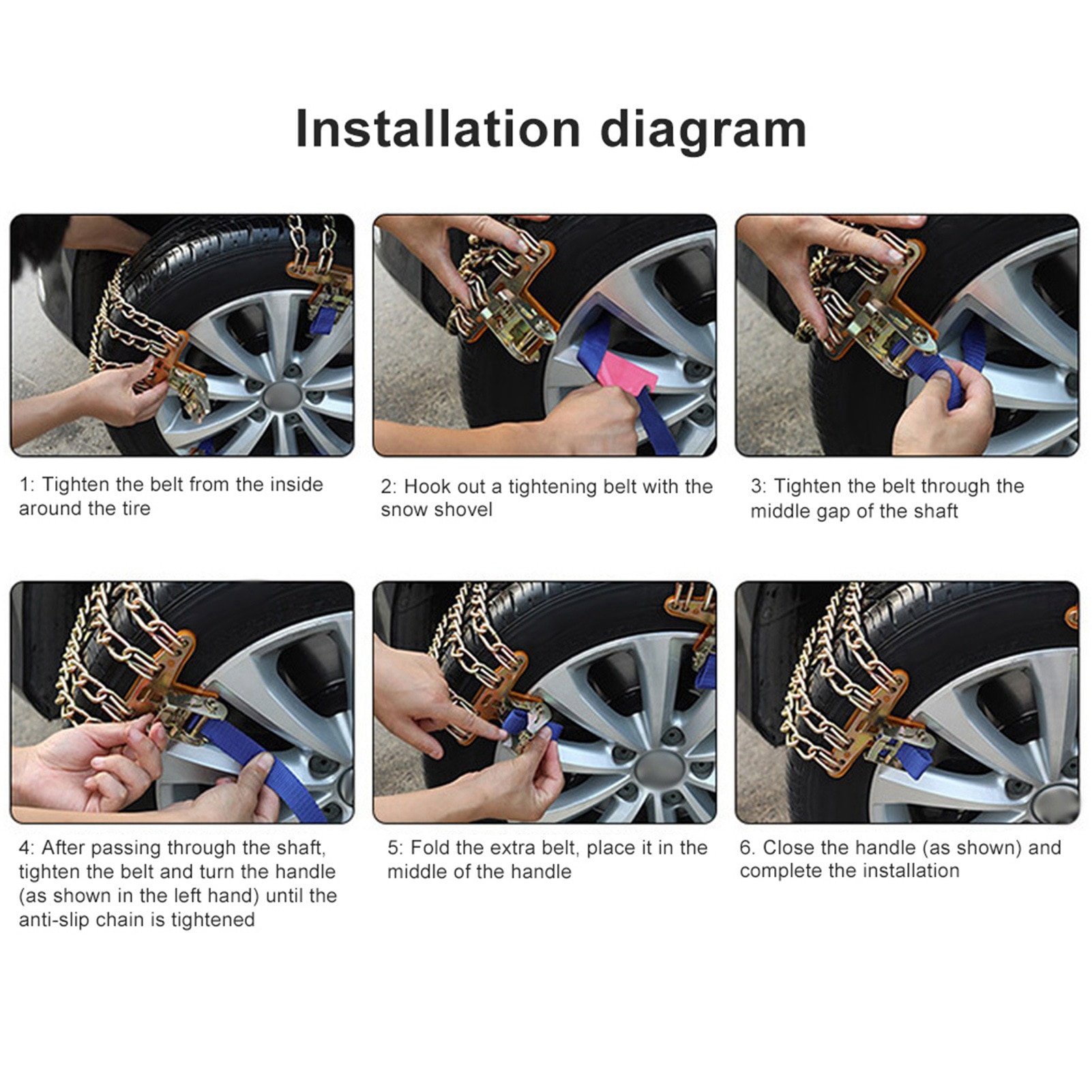 Lanturi auto antiderapante, 34x15cm, pentru zapada si noroi, argintii ...