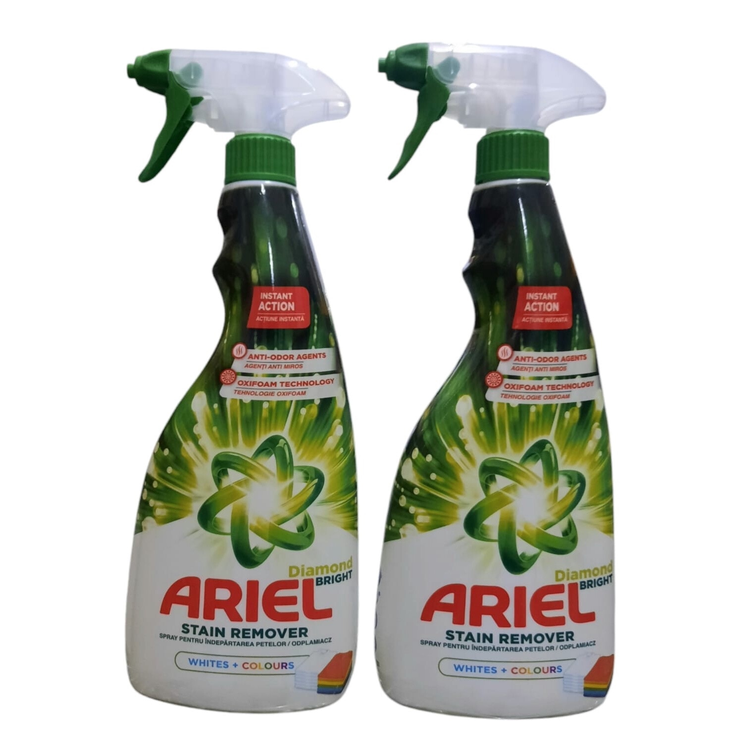 Set 2 x Spray pentru indepartarea petelor Ariel Diamond Bright 750ml ...