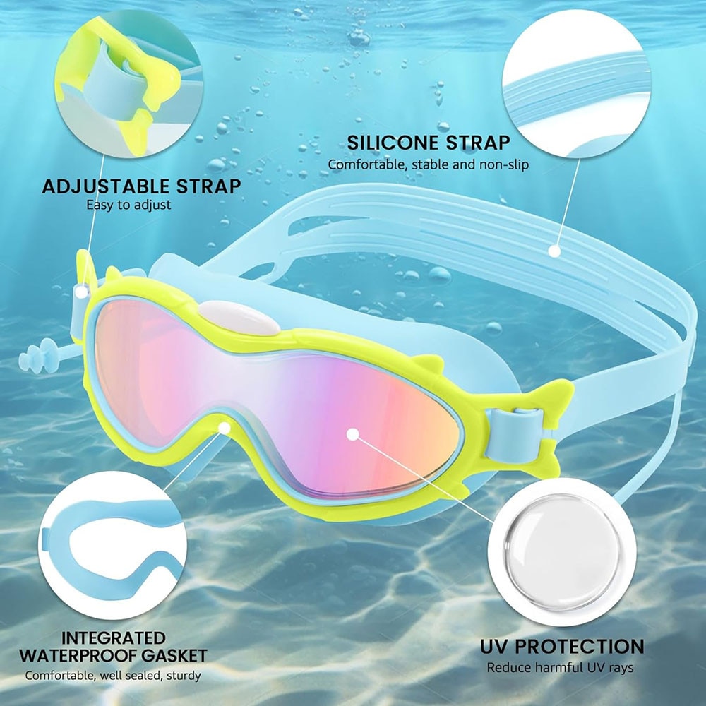Set Ochelari de Inot/Boneta pentru Copii, Chinoutton, Protectie UV ...