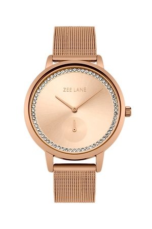 Zee Lane Collection, Часовник с верижка със ситна плетка, Розово ...