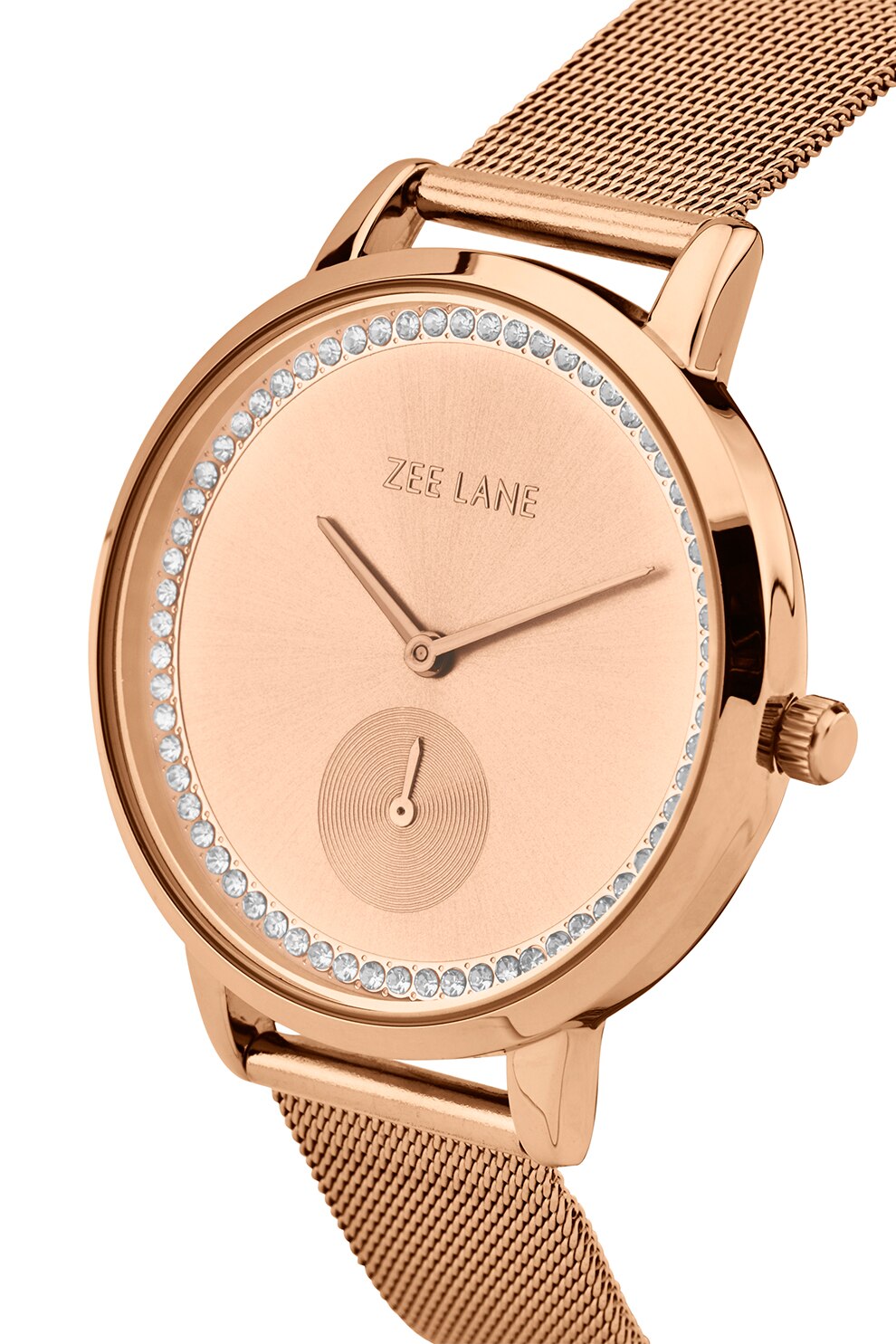 Zee Lane Collection, Часовник с верижка със ситна плетка, Розово ...