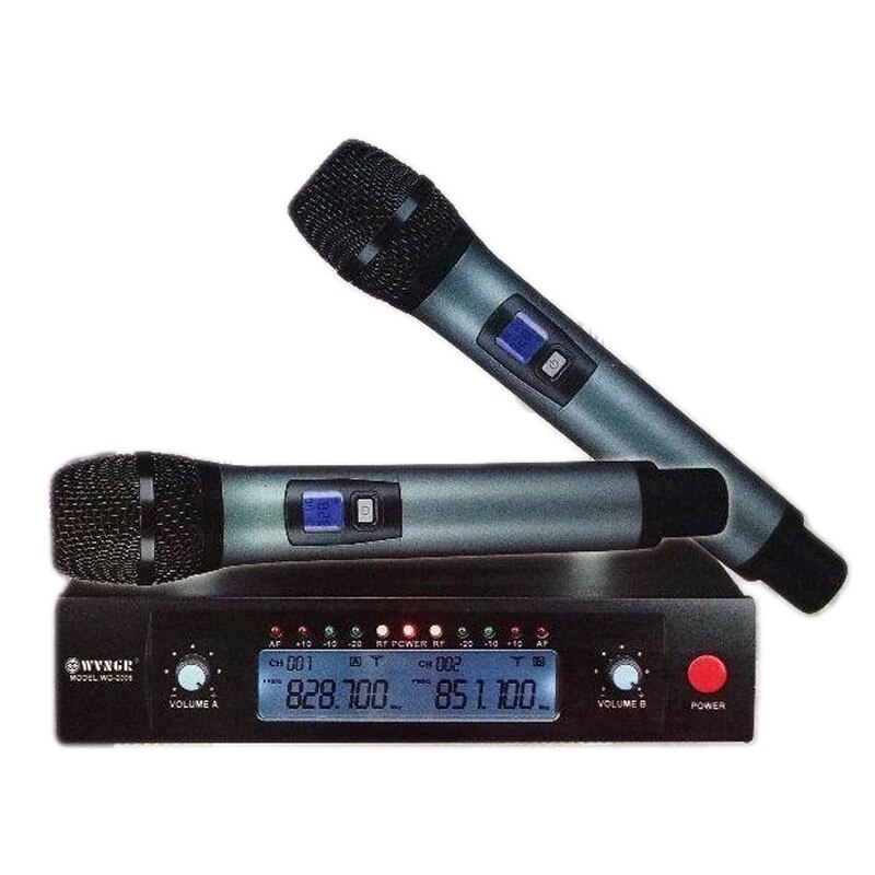 Set microfoane wireless si receiver WVNGR, 100 m - eMAG.ro