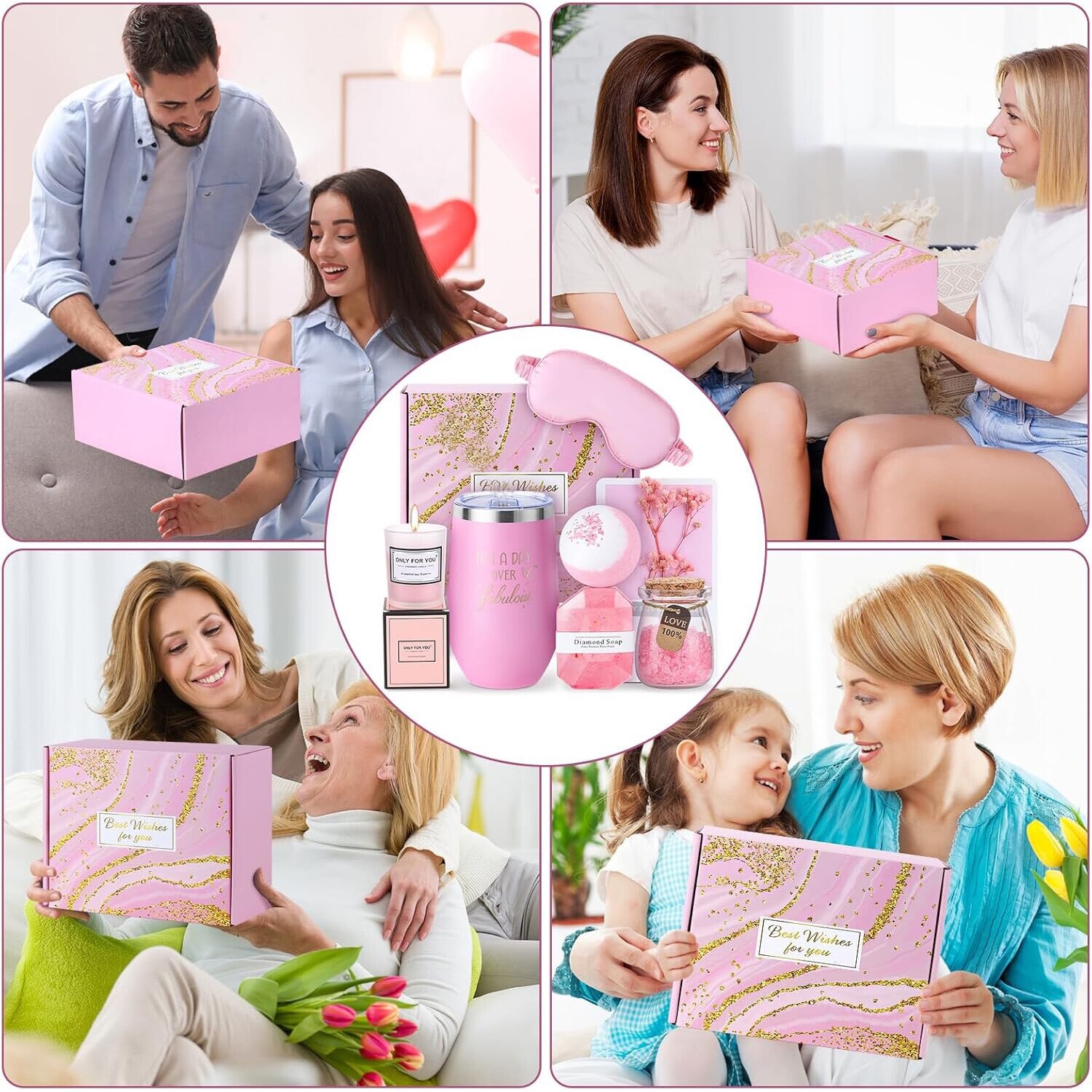 Set cadou spa pentru femei, Puepoul, 7 piese, Ingrijire corp, Cana ...