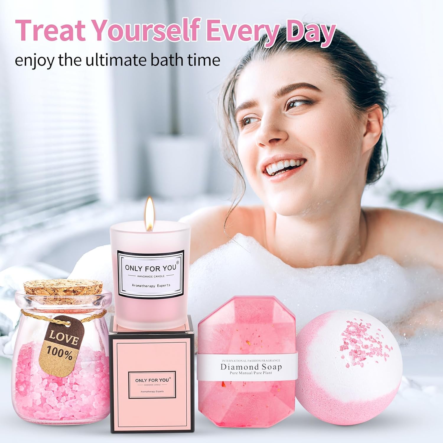 Set cadou spa pentru femei, Puepoul, 7 piese, Ingrijire corp, Cana ...