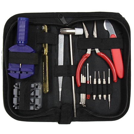 Kit pentru reparatii ceasuri, Hggzeg, Trusa ceasornicar completa 16 ...