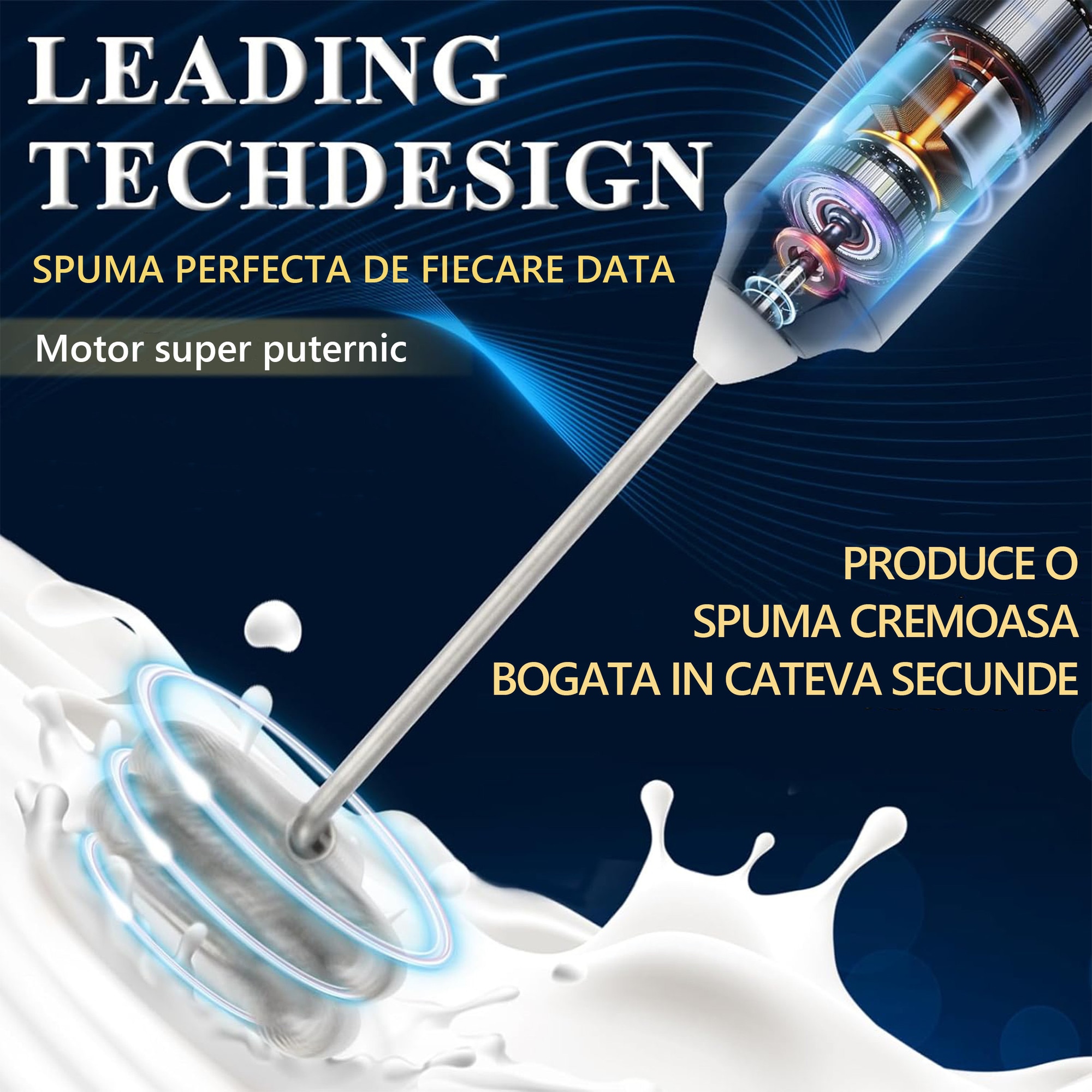 Mixer spumator de lapte 2 in 1, Yulinland, Electric, bauturi calde/reci ...