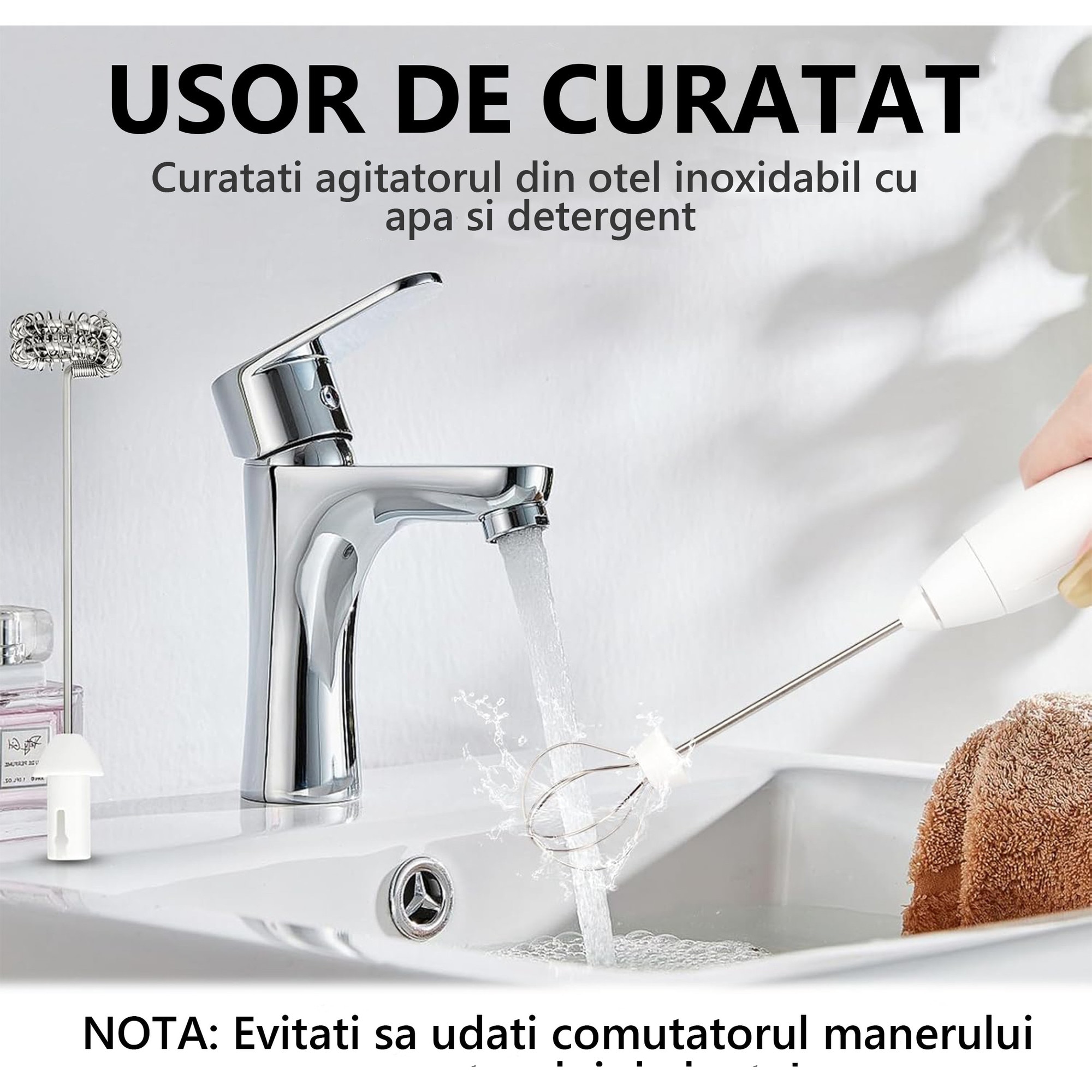 Mixer spumator de lapte 2 in 1, Yulinland, Electric, bauturi calde/reci ...