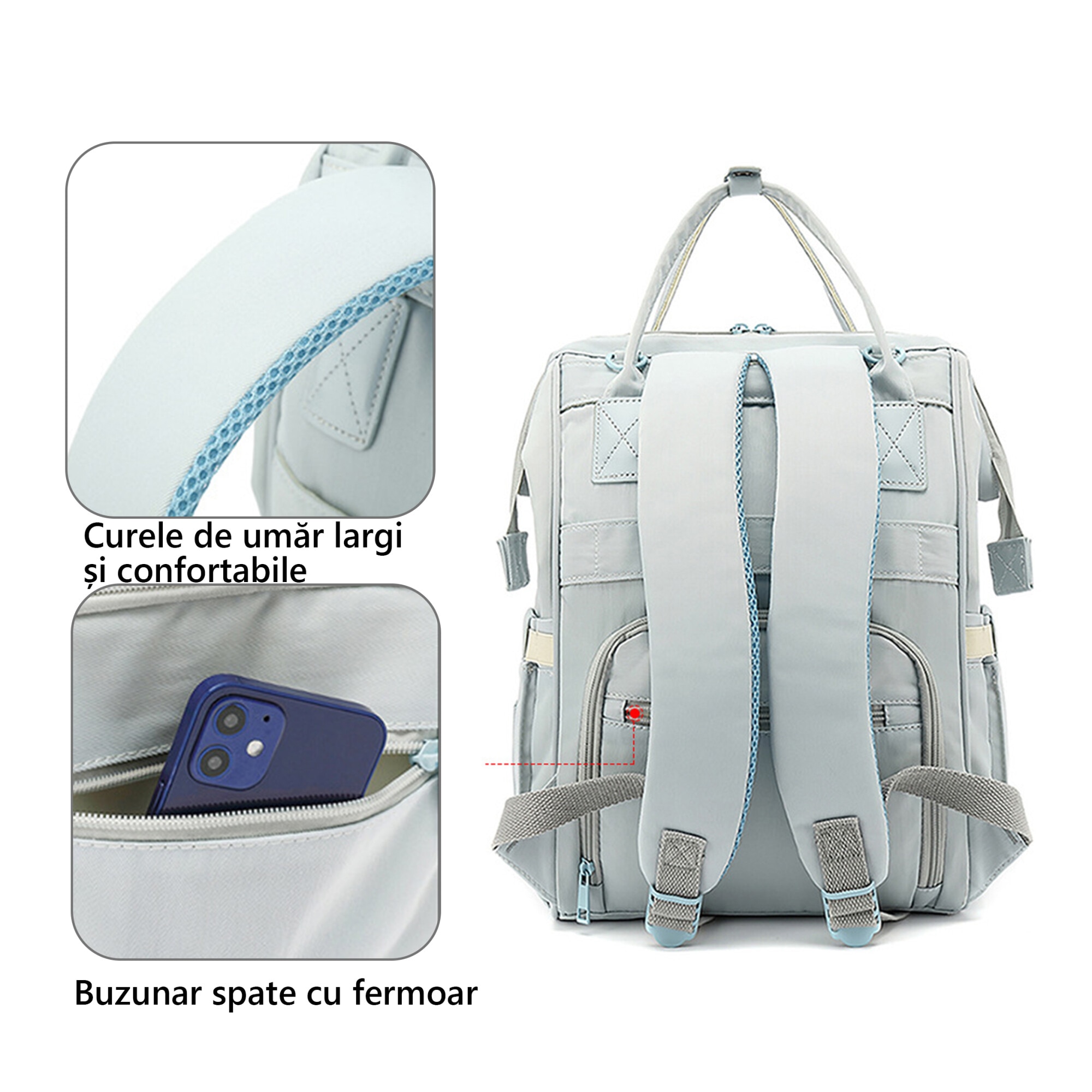 Rucsac multifunctional, Yulinland®, pentru mamici si bebelusi ...