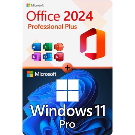 Licenta Microsoft Office 2024 Professional Plus Medialess si Licenta Windows 11 Pro USB ...