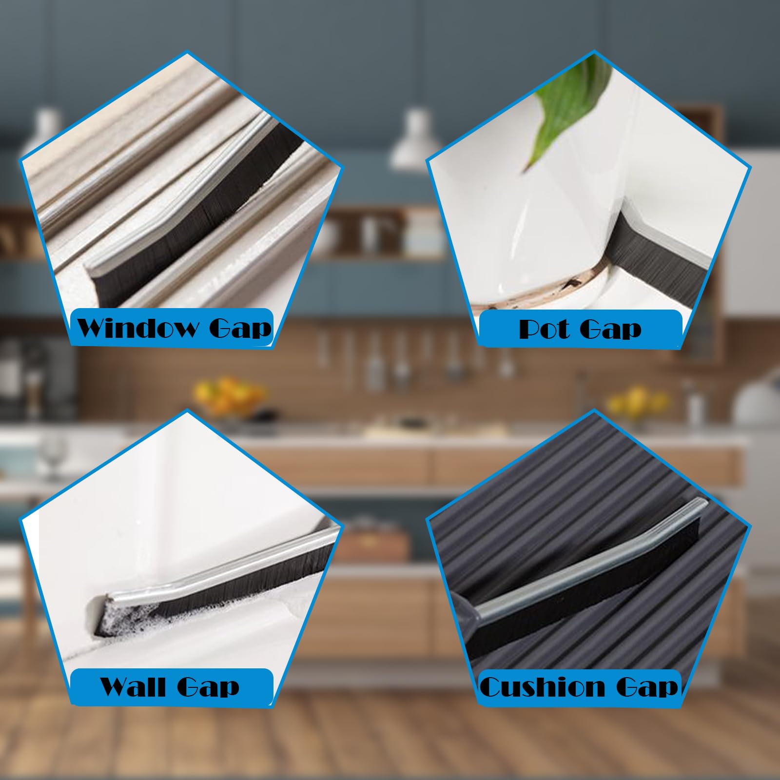 Set perii curatare rosturi, perie spatii inguste, 4 piese, Nylon - eMAG.ro