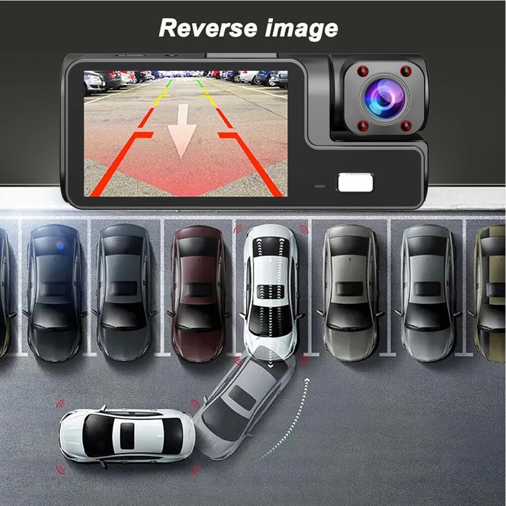 Camera auto DVR, Cu trei camere, Wi-Fi, Full-HD 1080P, Mod Parcare ...