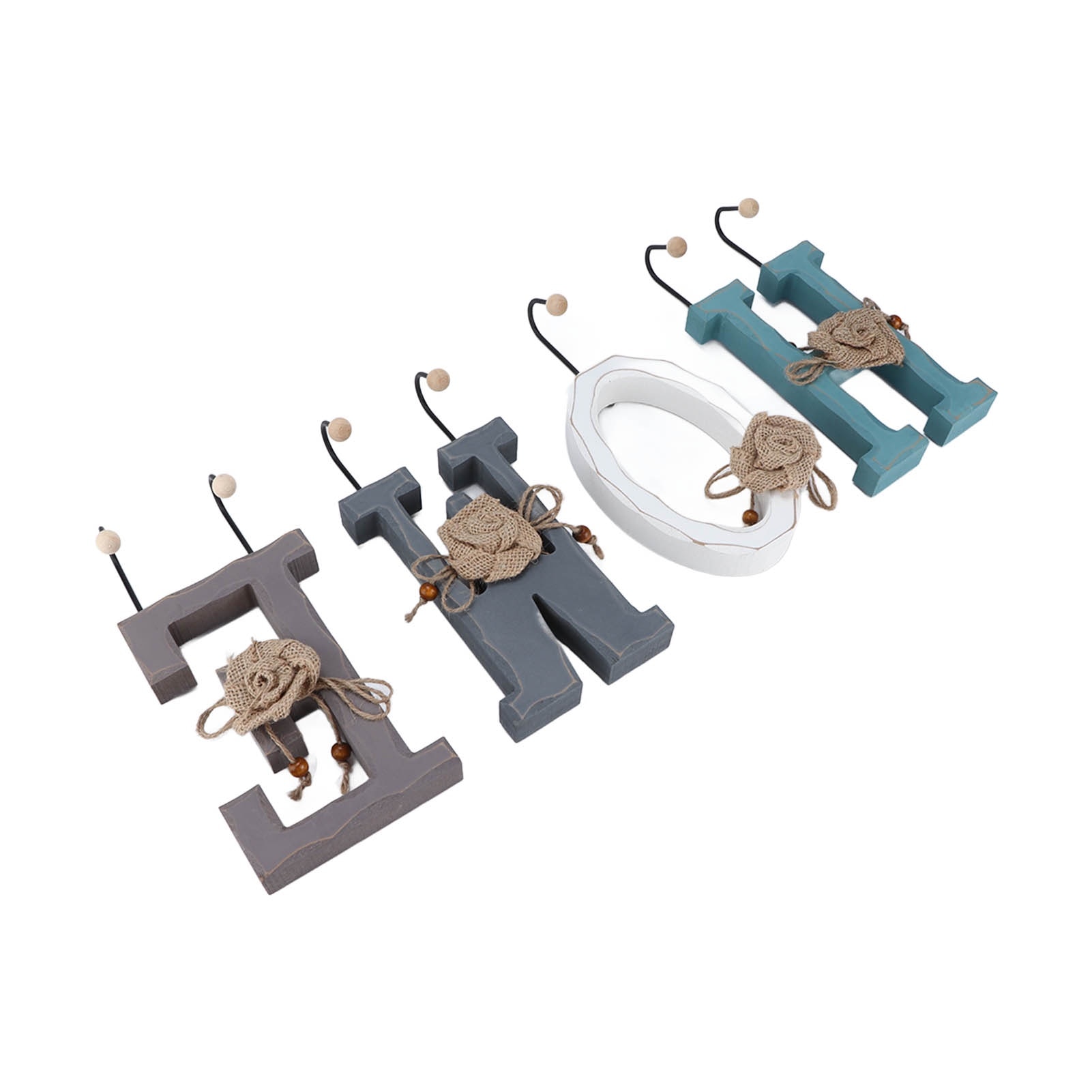 Semn decorativ pentru acasa, Bizaical, set 4 litere, material lemn si ...