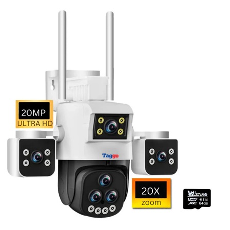 Camera de supraveghere WIFI 10K, 20MP, Zoom 20X, 5 lentile, Control din ...