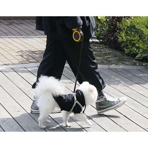 Lesa retractabila rezistenta pentru caini, 8m, 50kg, eBA, Negru - eMAG.ro