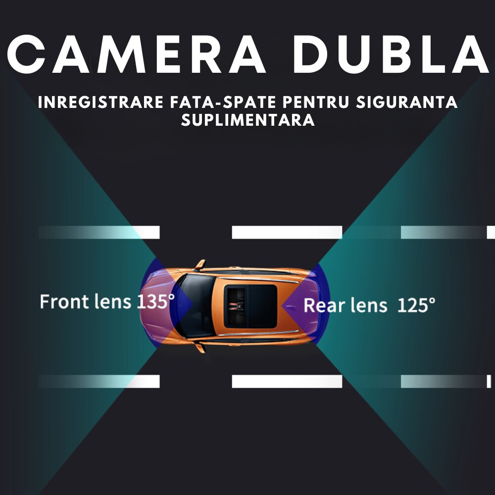 Camera video auto de bord DVR 2K, conexiune 4G cartela SIM, transmisie ...