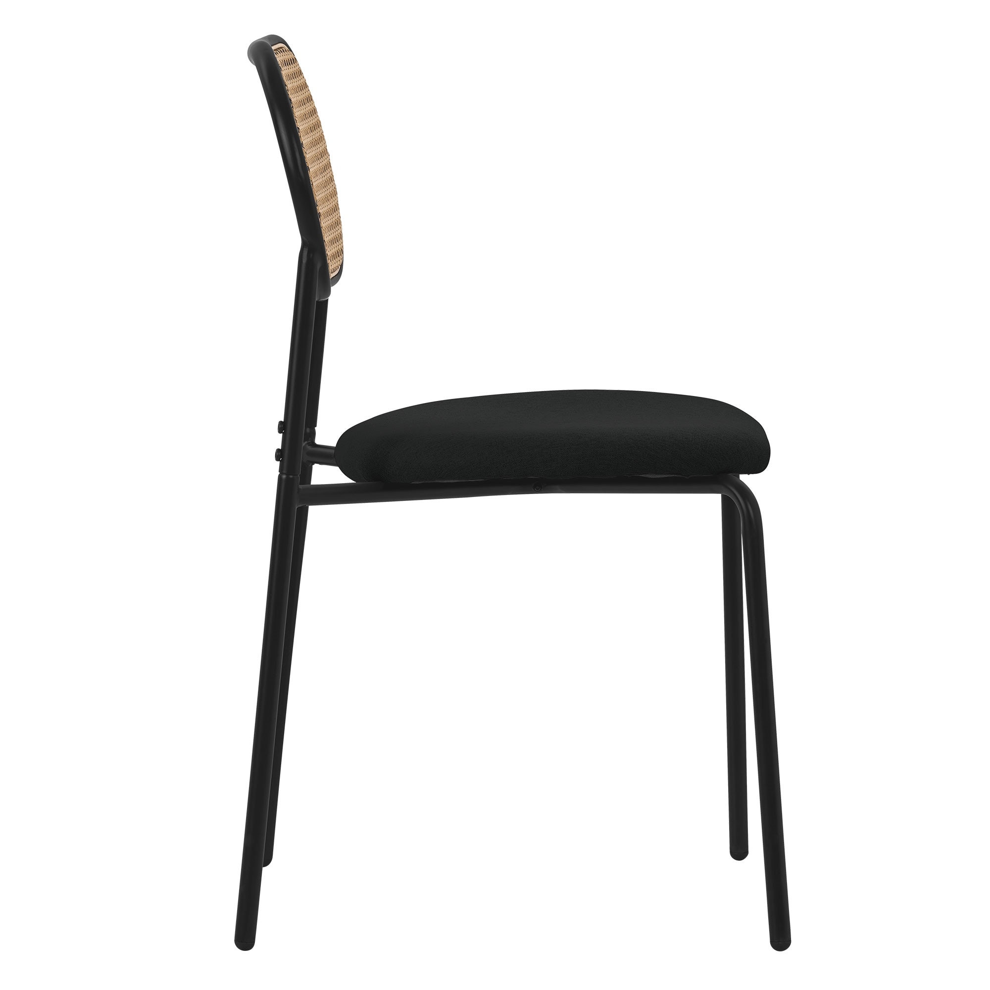 Set 4 scaune dining ML-Design, negru, poliester, 46x47x80.5 cm, cadru ...