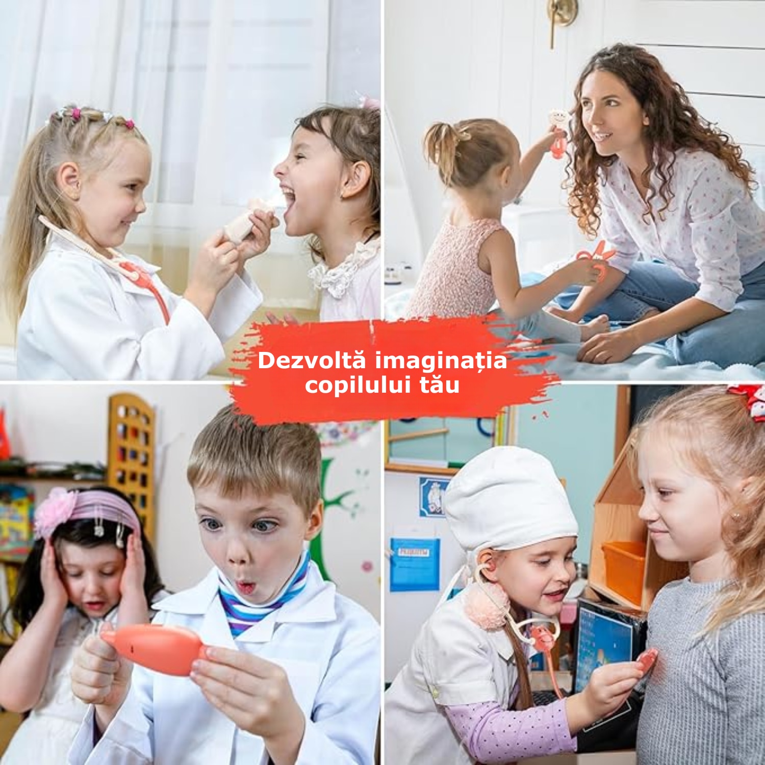 Jucarie set de doctor pentru copii, Simply Joy®, trusa medicala cu ...