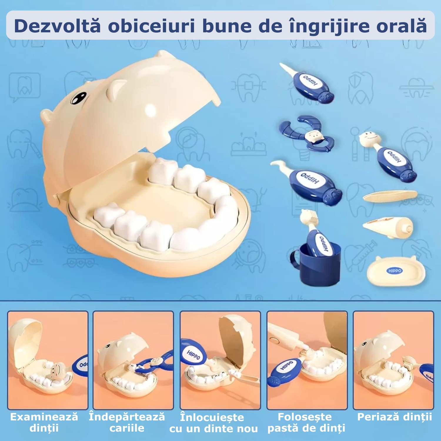 Jucarie set de doctor pentru copii, Simply Joy®, trusa medicala cu ...