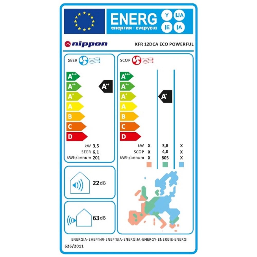 Nippon KFR12DCB ECO 3,5KW WiFi inteligens split klíma - eMAG.hu