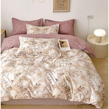 Set Lenjerie CHIRASO, din FINET, pentru pat dublu, 6 piese, Cearceaf de ...
