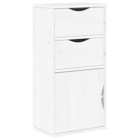 Dulap lateral vidaXL, cu sertare ODDA alb 40x24x79 cm lemn masiv de pin ...