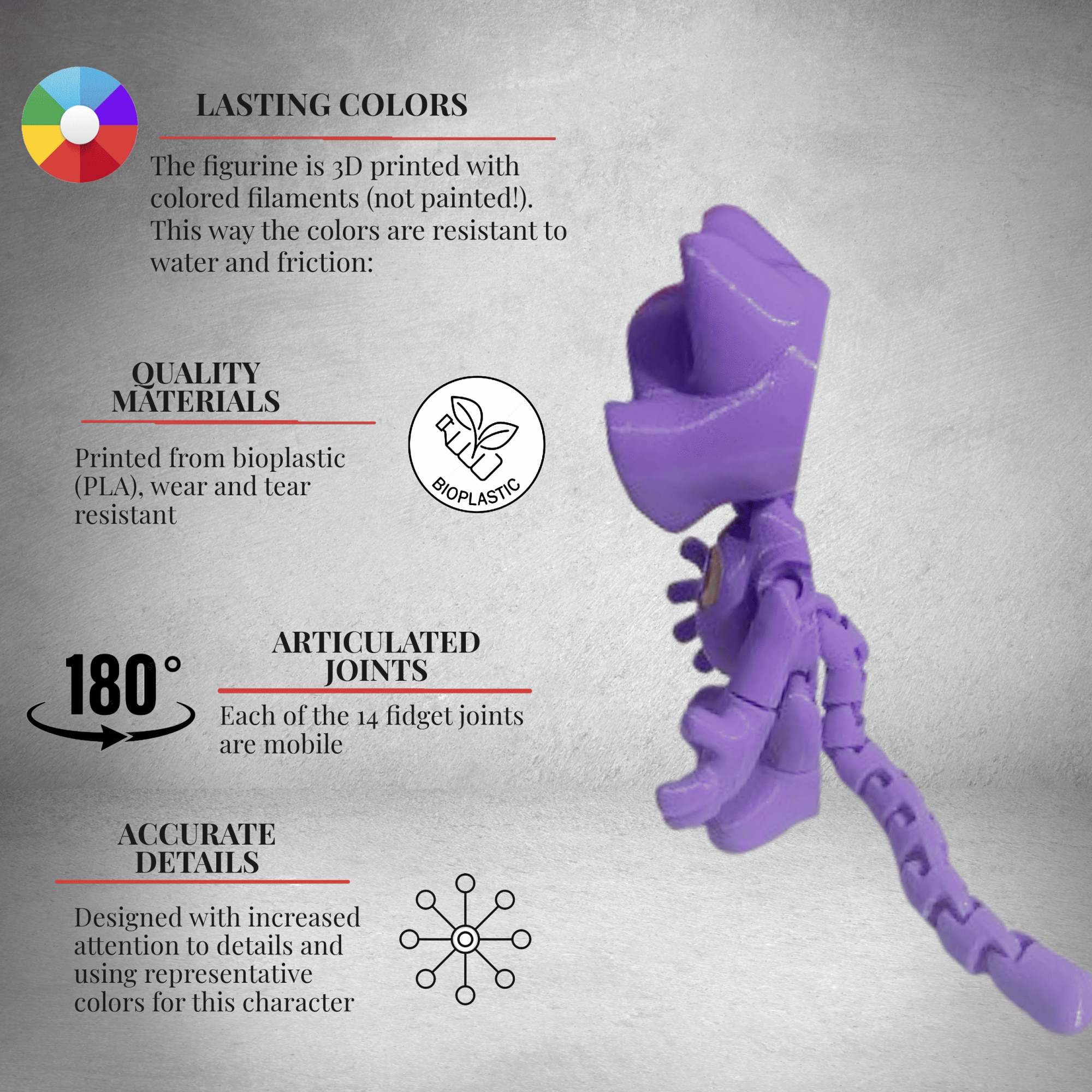 Figurina articulata tip fidget CatNap Smiling Critters, Poppy Playtime ...