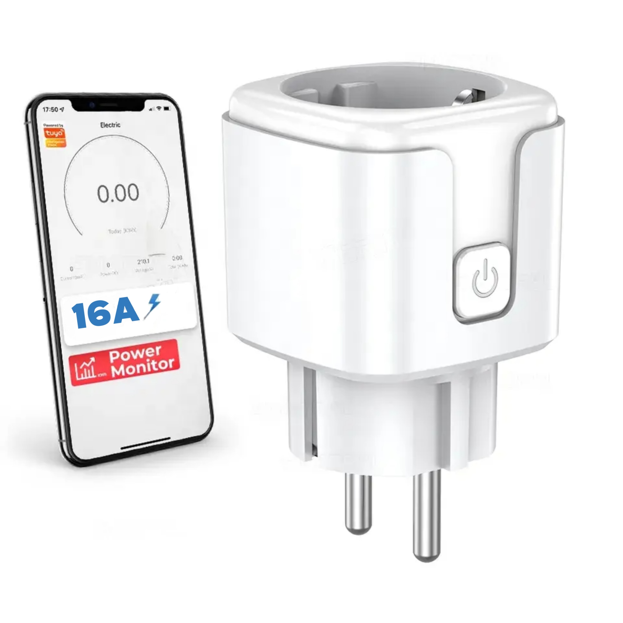 Priza inteligenta GAVIO® G16 WiFi, aplicatie mobila Tuya/SmartLife, 16A, 4400W, program ...